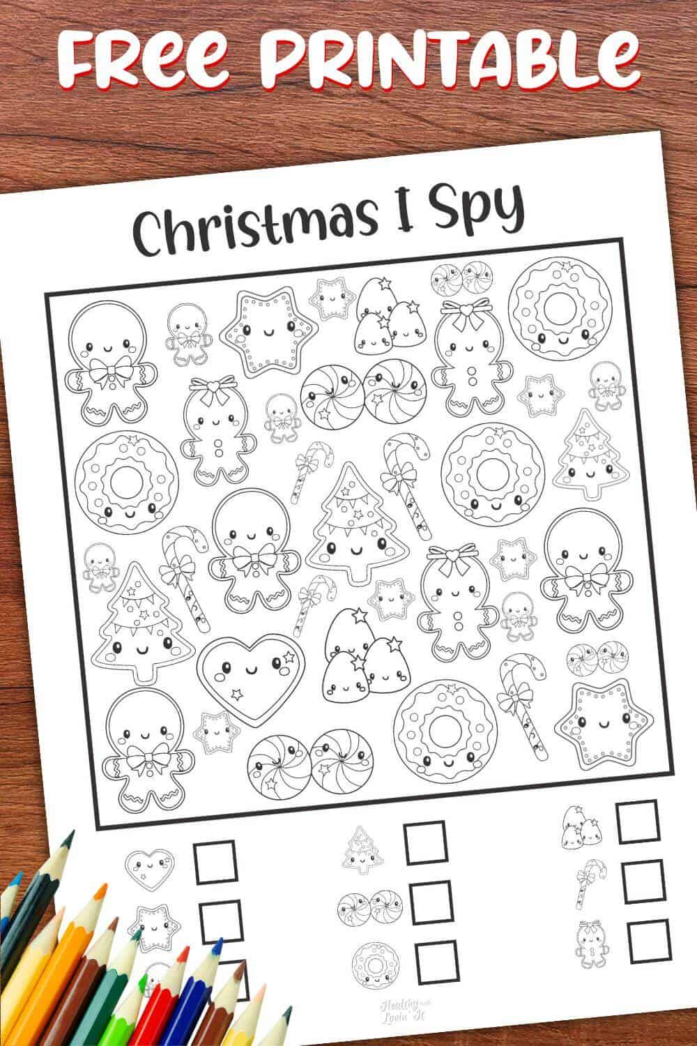 Christmas I Spy Printables for Preschool and Kindergarten - Free PDF!